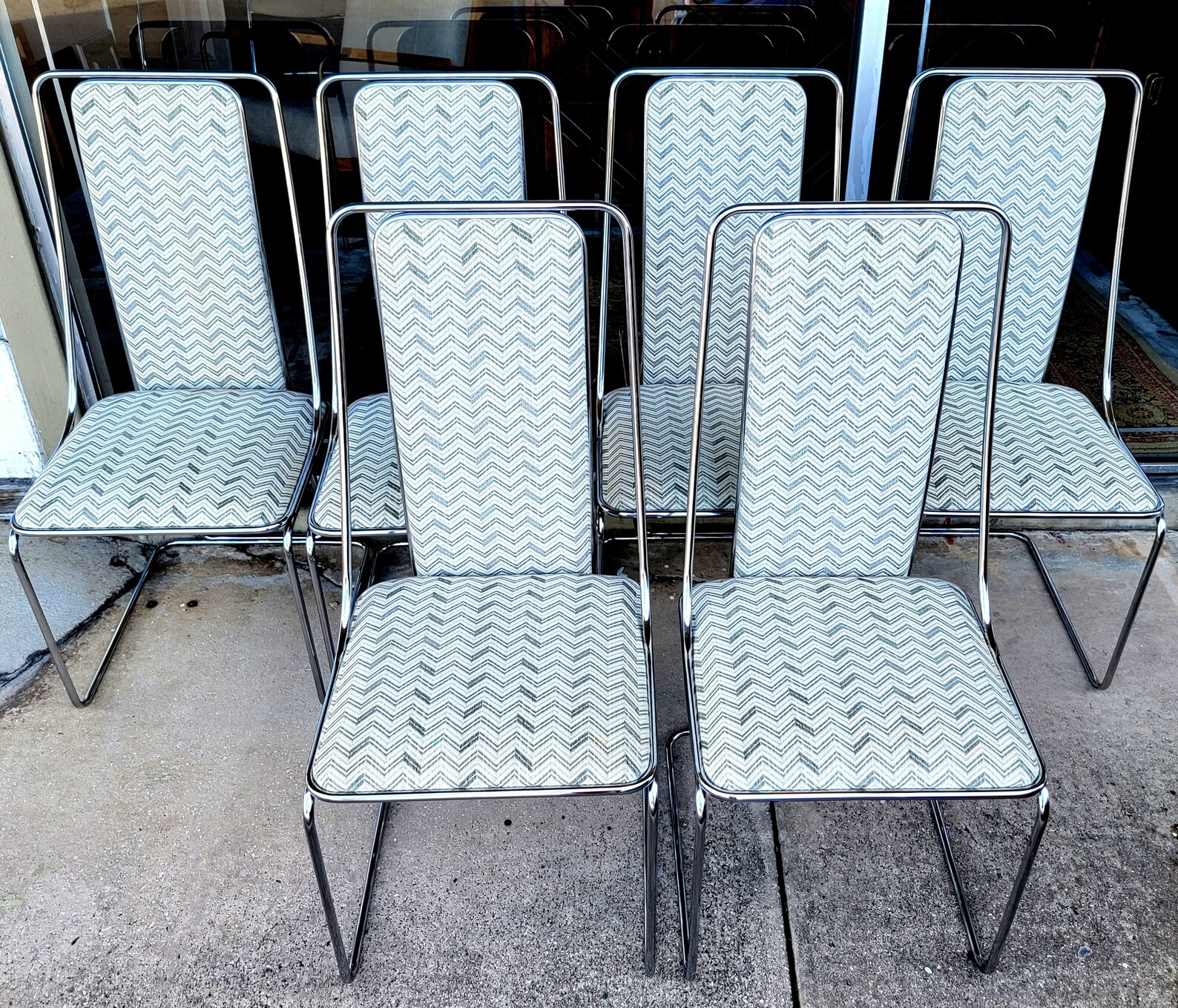 Set of 4 Vintage Chrome High Back Dinette Chairs - Etsy