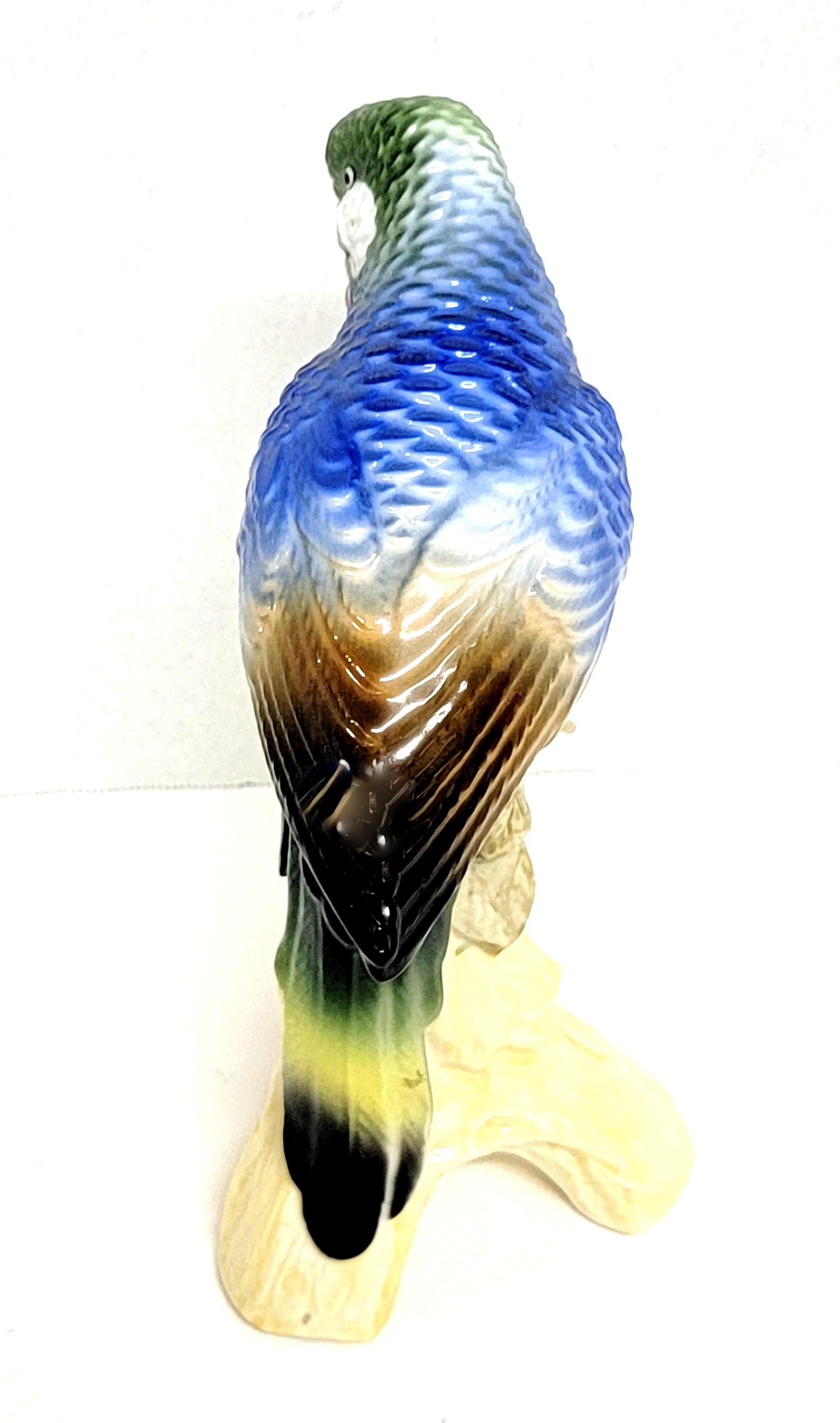 SOLD Hollywood Regency Bright Colored Porcelain Parrot - Etsy