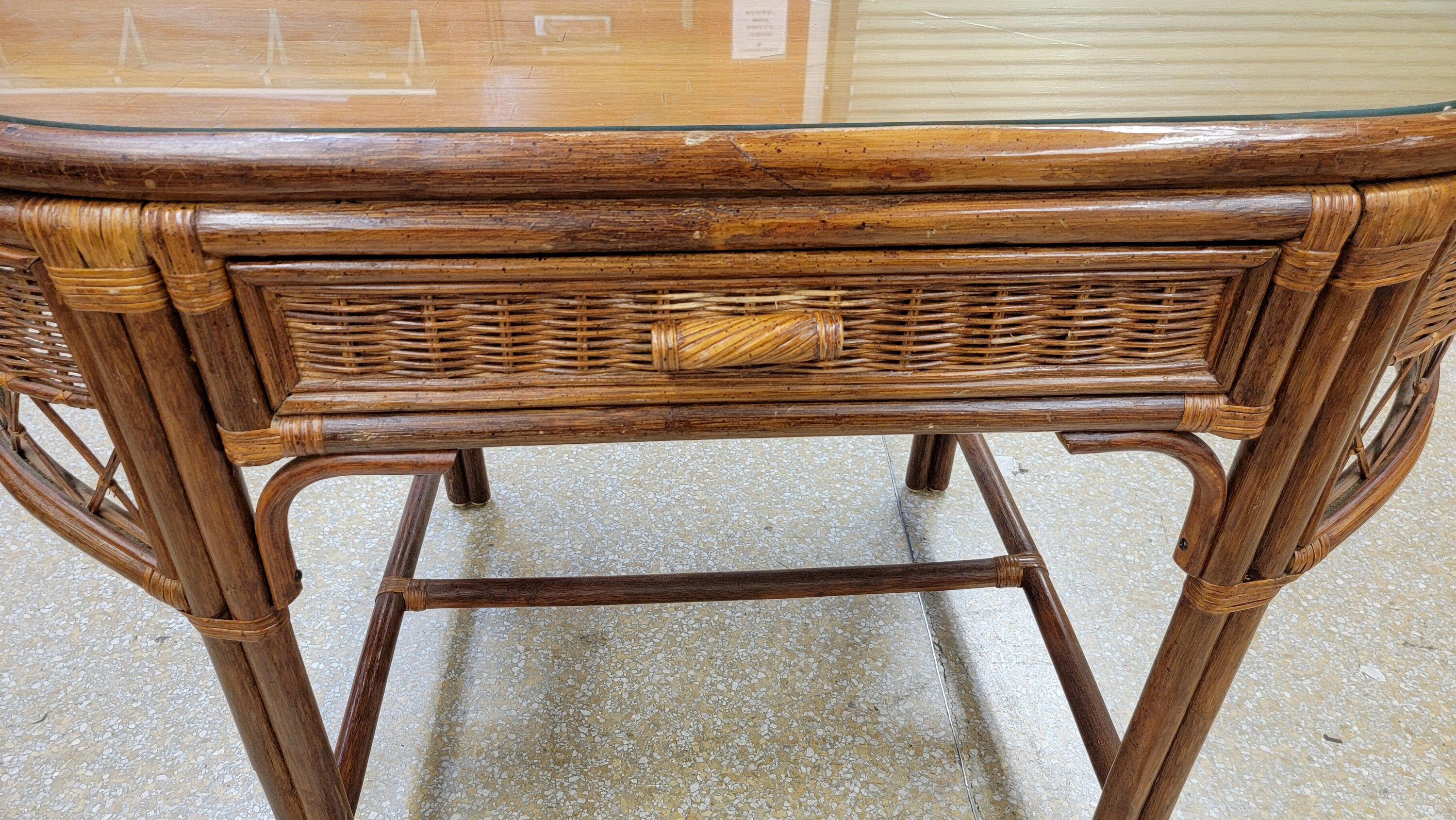 Bamboo Rattan Wood Desk - Etsy