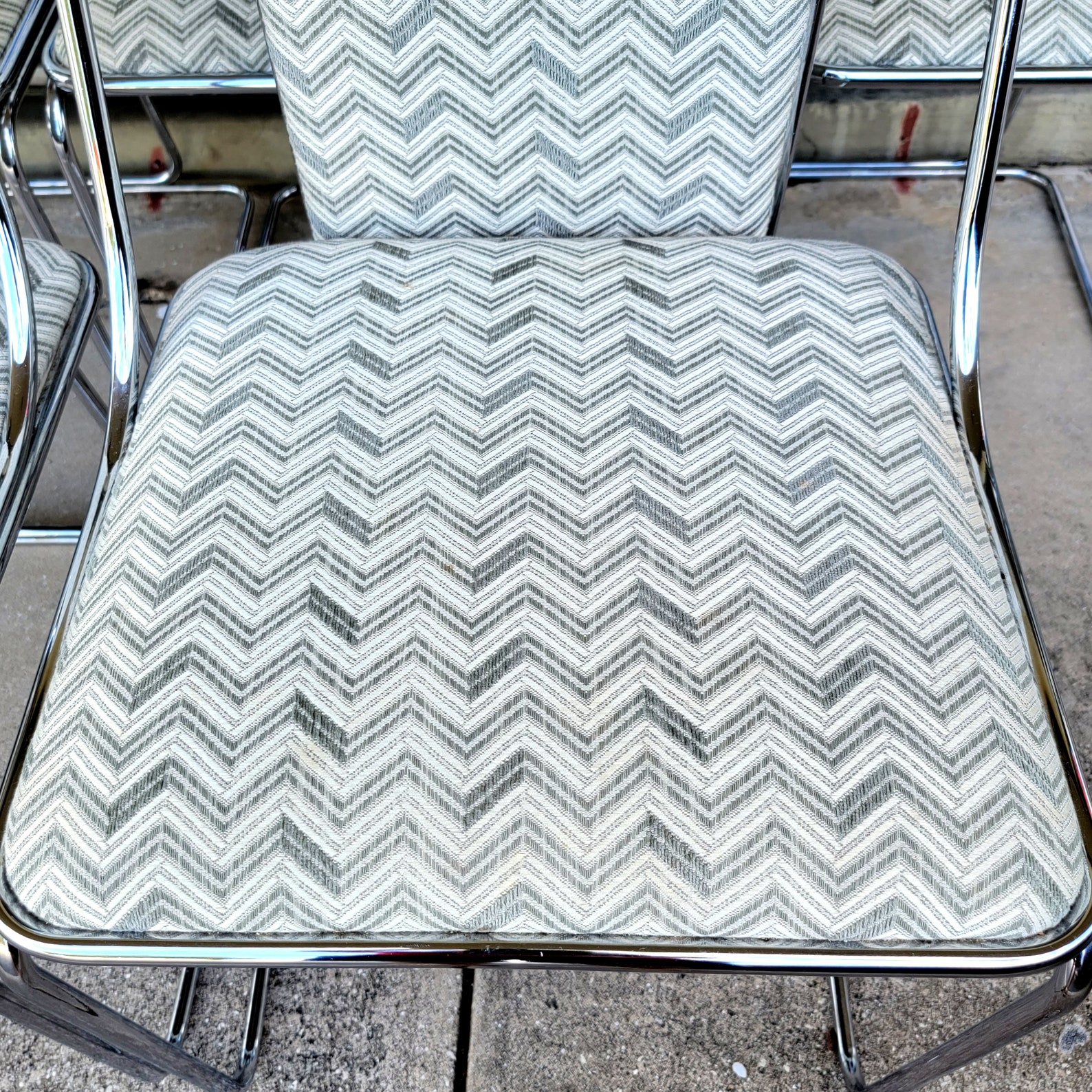 Set of 4 Vintage Chrome High Back Dinette Chairs - Etsy