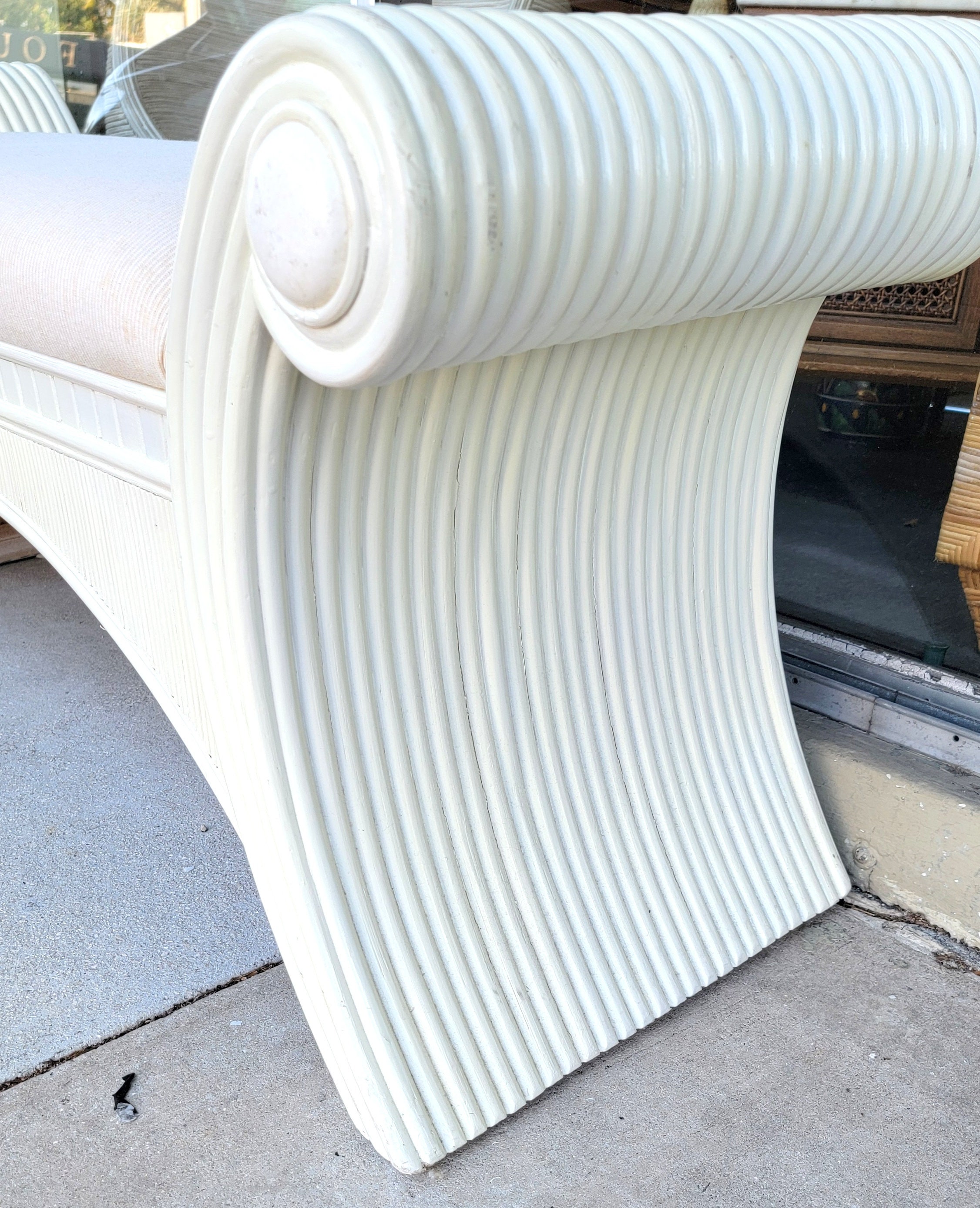 Coastal Split Reed Sculptural Bench - Etsy