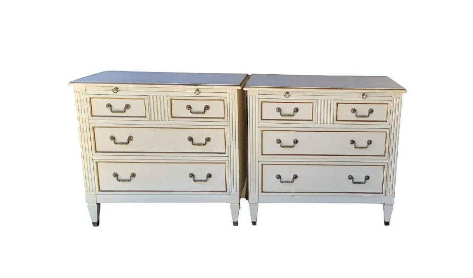 Pair Kindel Gustavian Style Three Draw Chests / Night Stands - Etsy