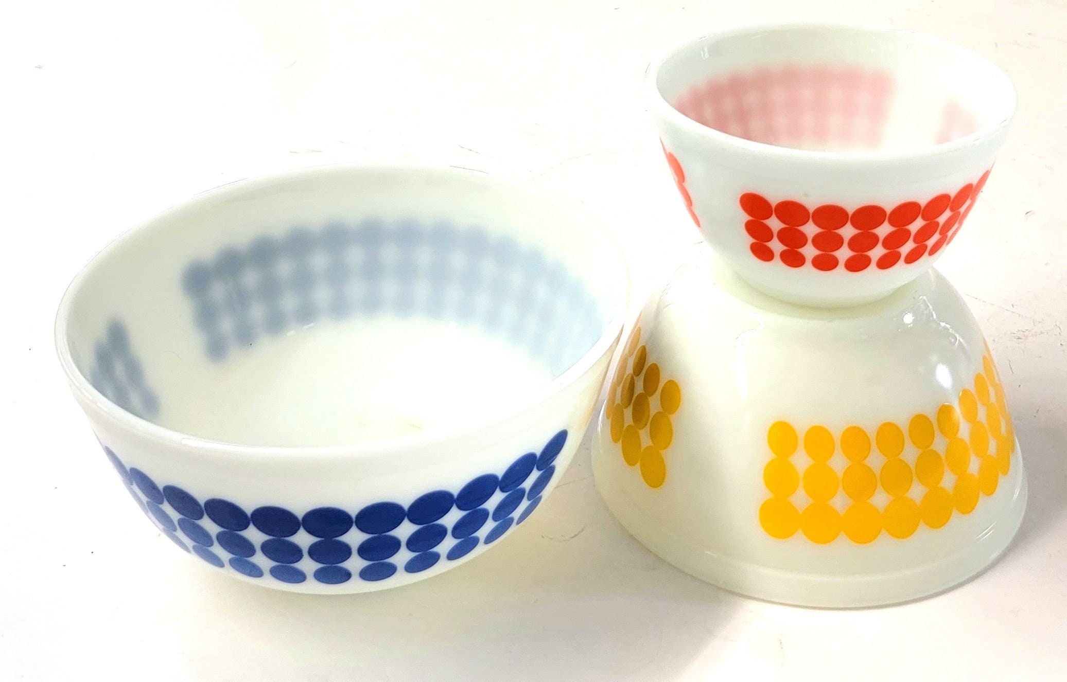 3 Pyrex Polka Dot Mixing Bowls - Etsy
