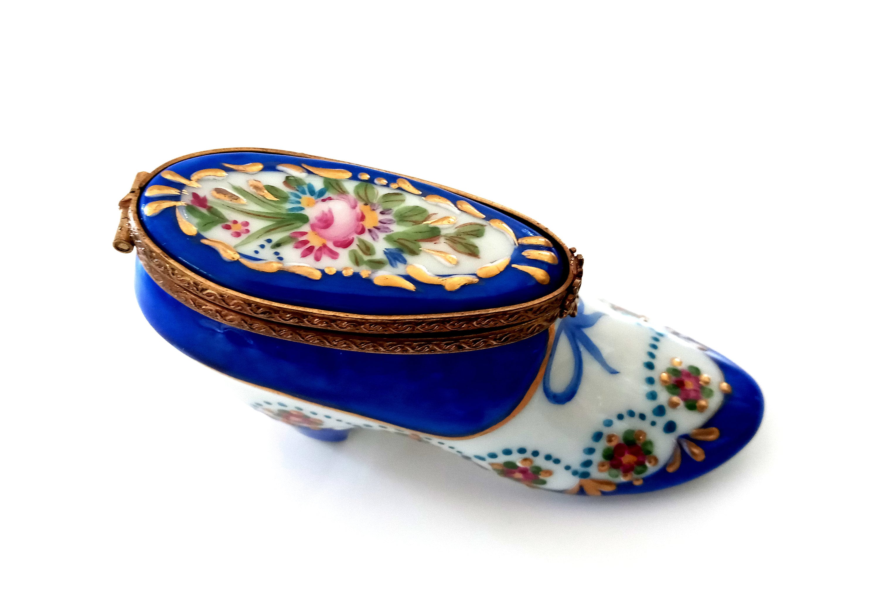 Limoges Porcelain Shoe Trinket Box - Etsy