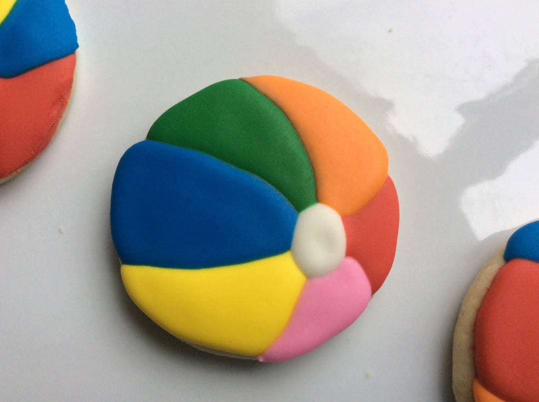 BEACH BALL Decorated Cookies Summer Fun Hot Day Birthday Party Sugar ...