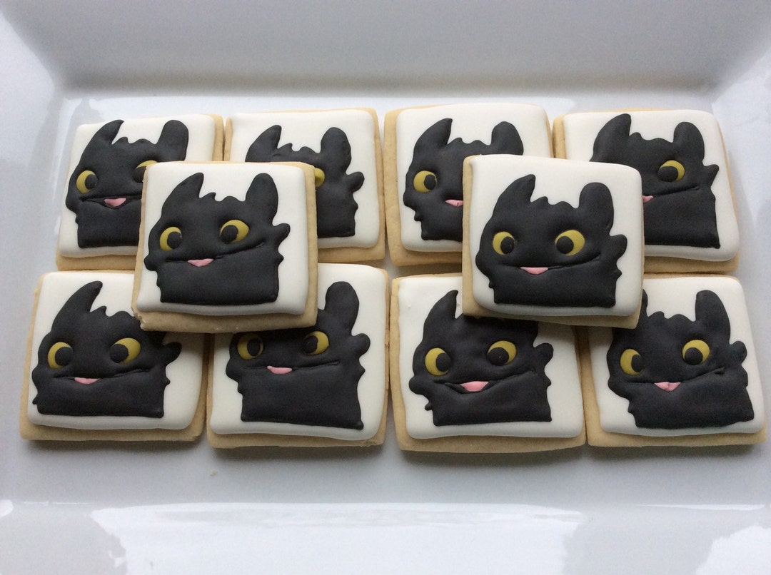 How to Train Your Dragon Toothless Sugar Cookies ~ 1 Dozen ~ Birthday ...
