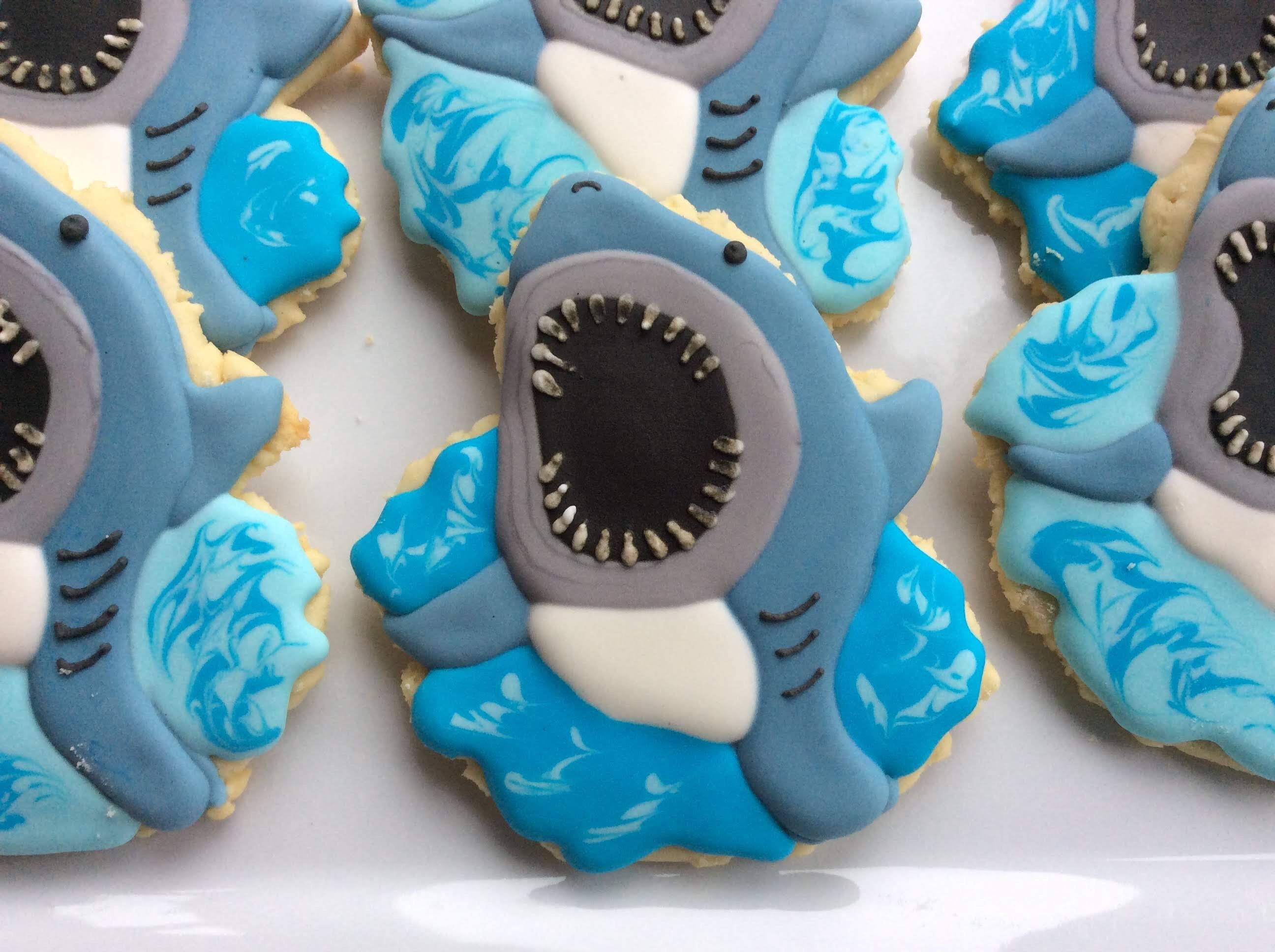 SHARK Decorated Cookies Shark Week Birthday Party Cookies | Etsy