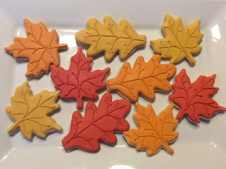 Fall Leaves Decorated Cookies: Autumn Sugar Cookie Set - Etsy
