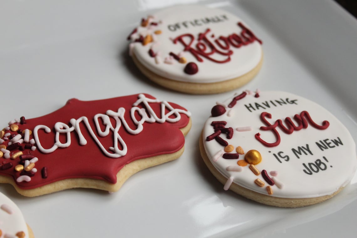 Retirement Decorated Cookies Gift for a Retiree, Retirement Party ...