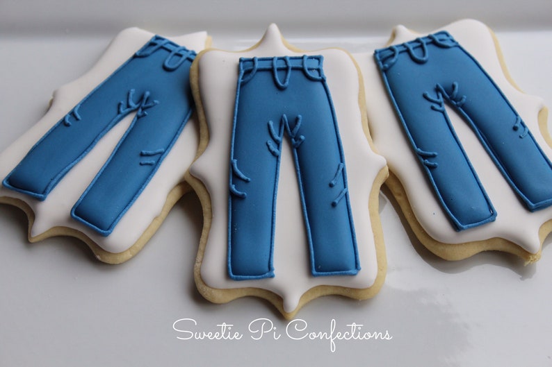 Jean Decorated Cookies: Denim Party Favors - Etsy