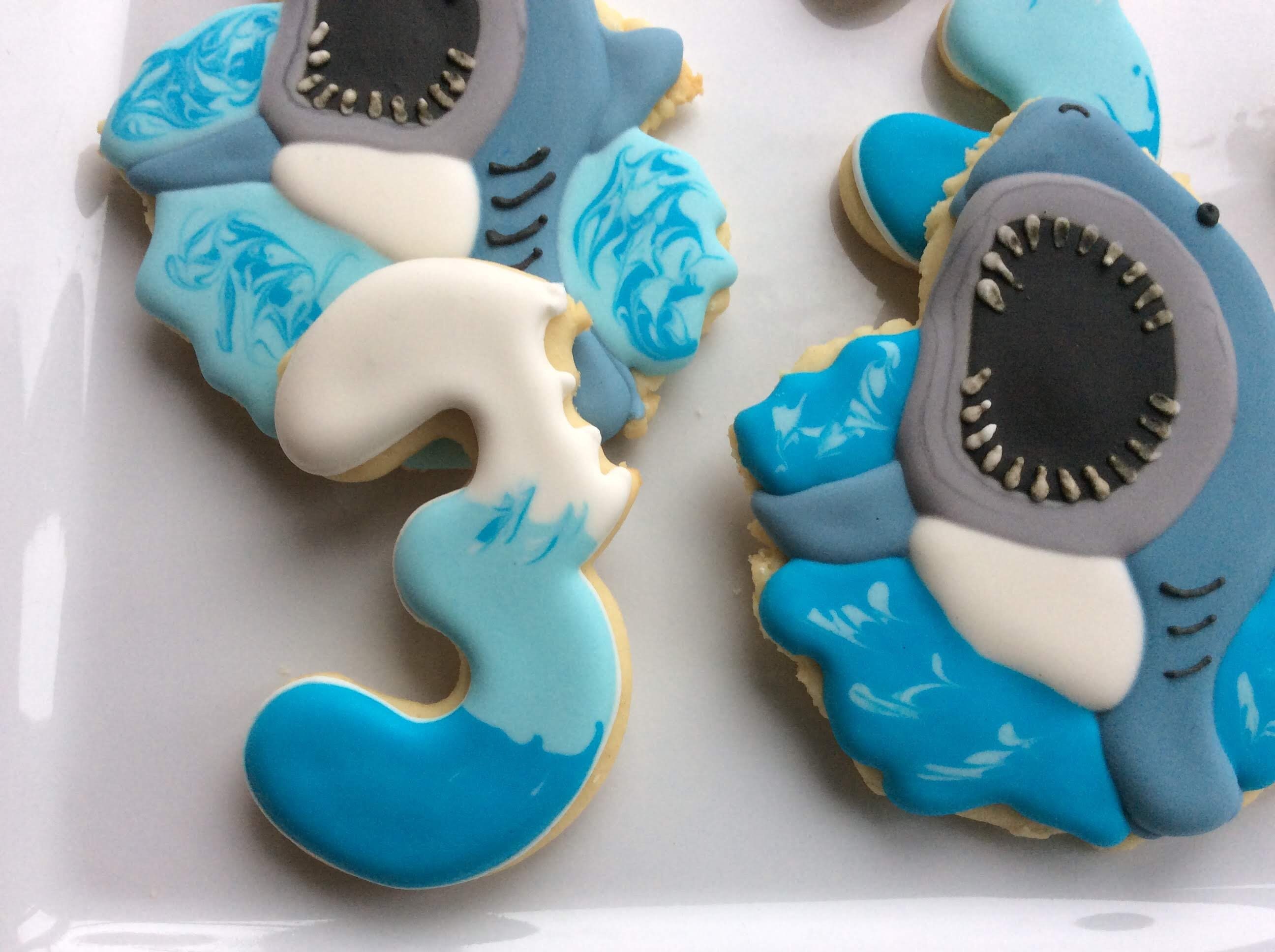 SHARK Decorated Cookies Shark Week Birthday Party Cookies | Etsy