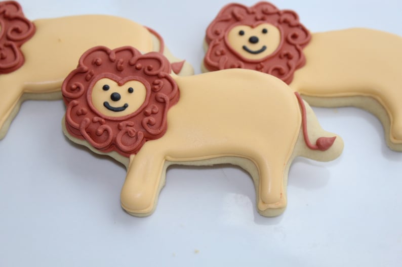 LION Decorated Cookies Animal Themed Birthday Cookies | Etsy