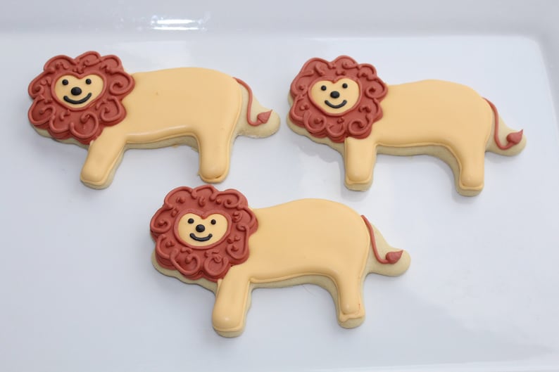 LION Decorated Cookies Animal Themed Birthday Cookies | Etsy