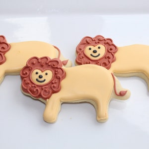 LION Decorated Cookies Animal Themed Birthday Cookies Decorated Cookies ...