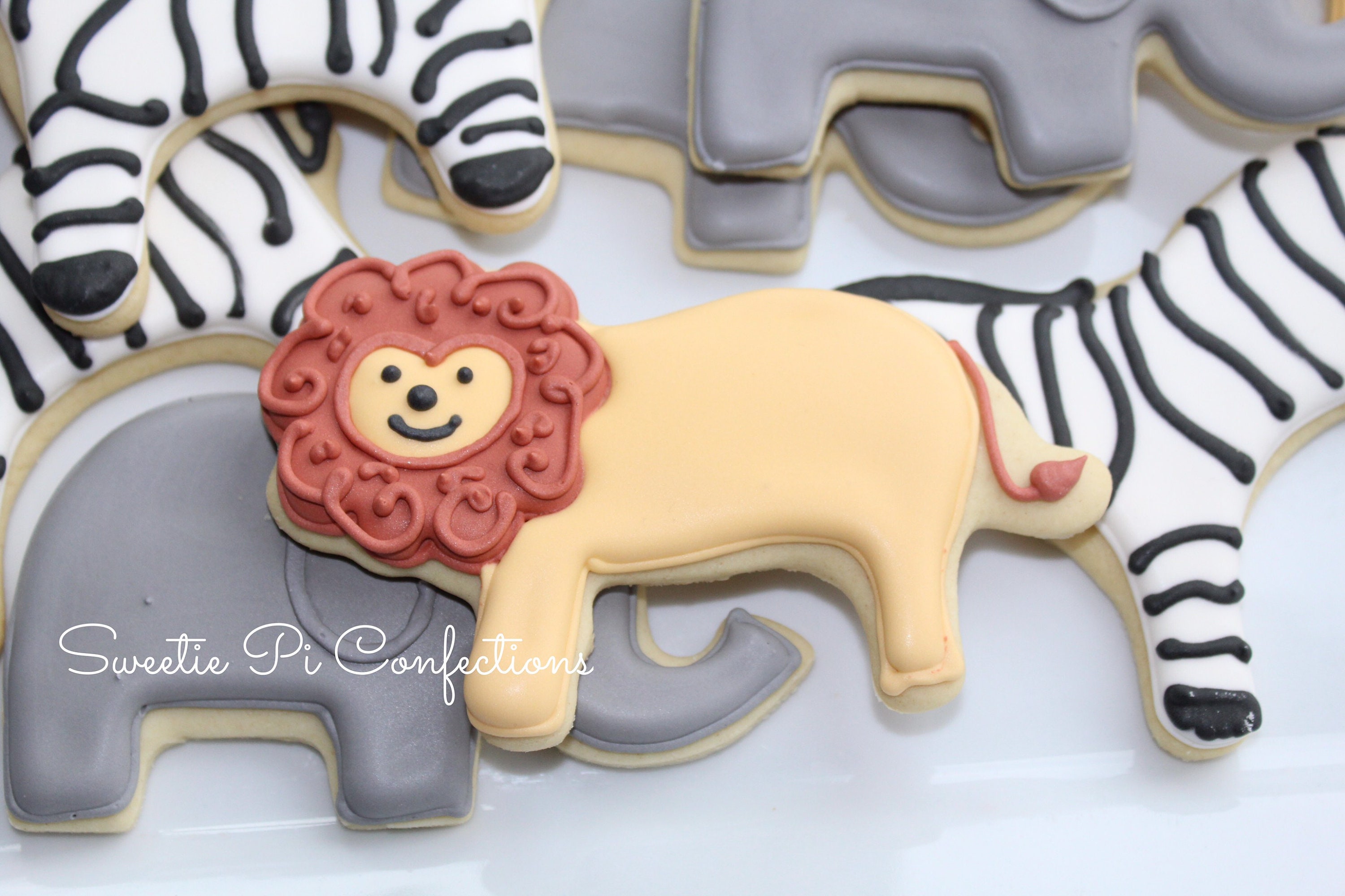 LION Decorated Cookies Animal Themed Birthday Cookies | Etsy