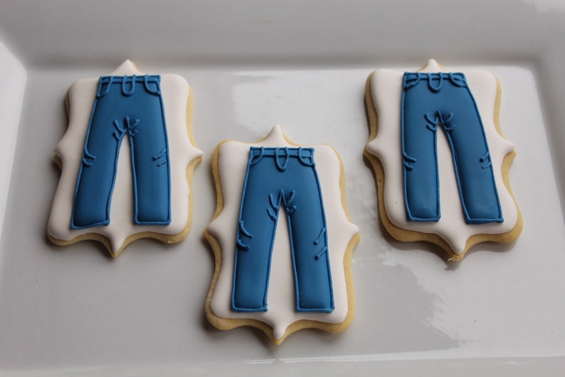 Jean Decorated Cookies: Denim Party Favors - Etsy
