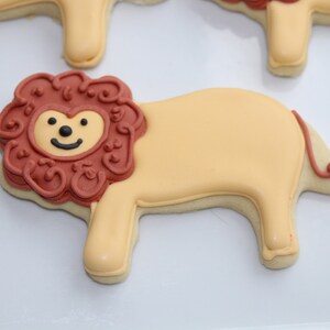 LION Decorated Cookies Animal Themed Birthday Cookies Decorated Cookies ...