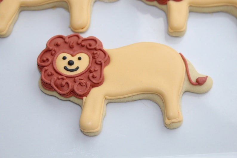 LION Decorated Cookies Animal Themed Birthday Cookies | Etsy