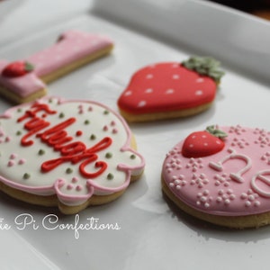 Sweet One Strawberry Decorated Cookies - Etsy