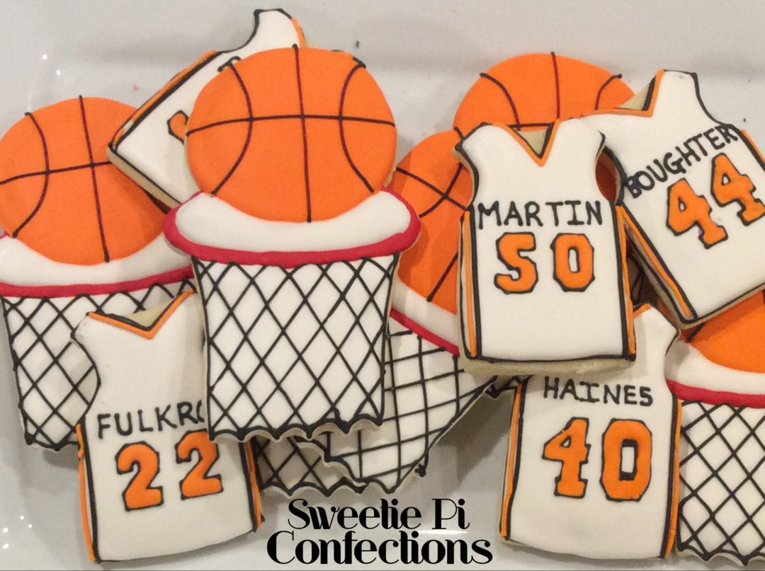 Basketball Cookies // Birthday Party Favors // NBA // Jersey Cookies ...