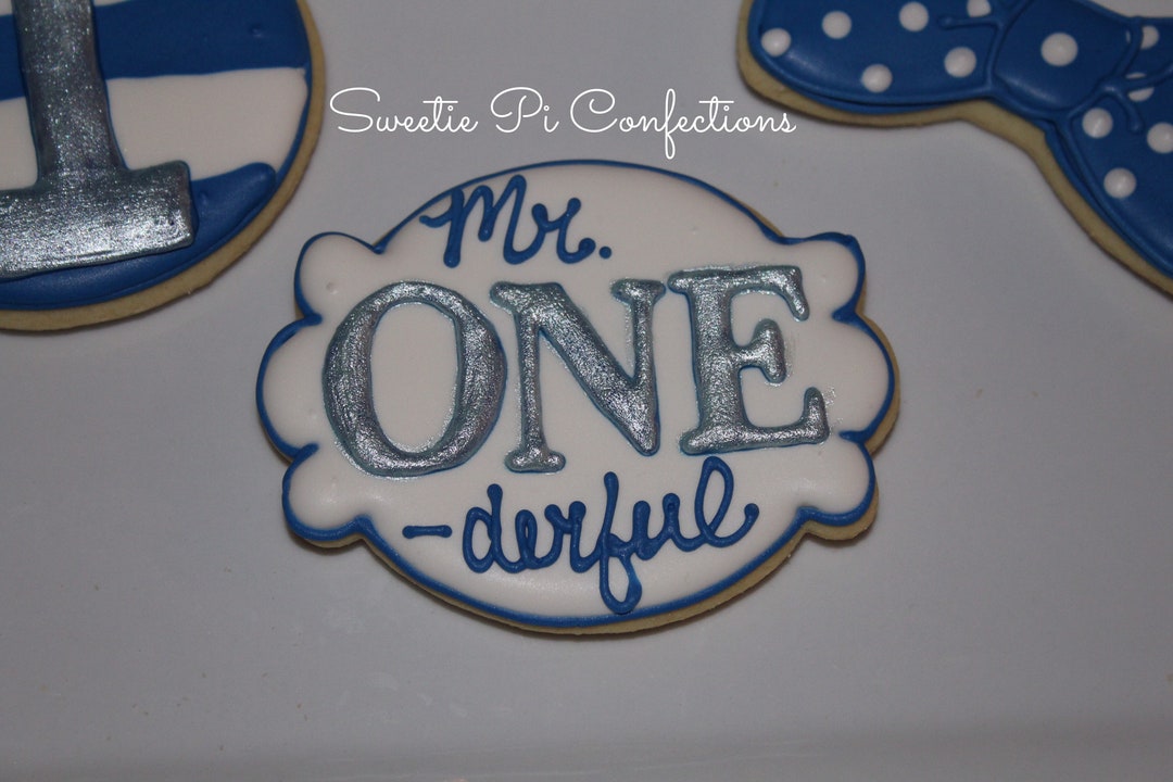 Mr. Onederful Decorated Cookies: Boy First Birthday Party Favors - Etsy