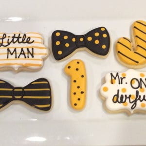 Mr Onederful Cookie Set Bow Tie Cookies Boys First Birthday Number One ...