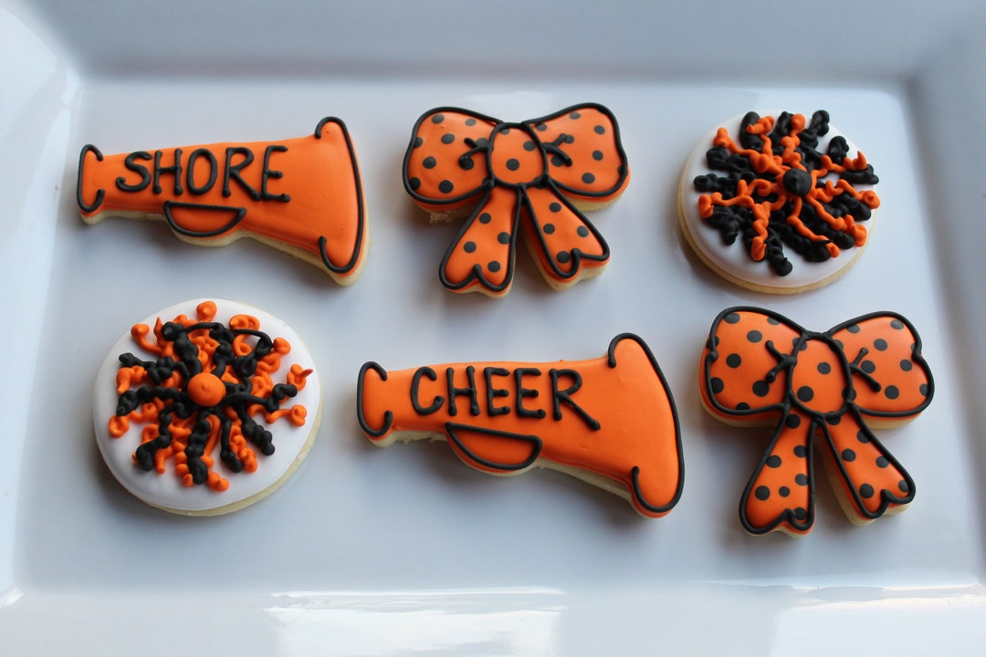 CHEER Decorated Cookies -cheer Bow - Megaphone - Pom Pom - Cheerleading ...