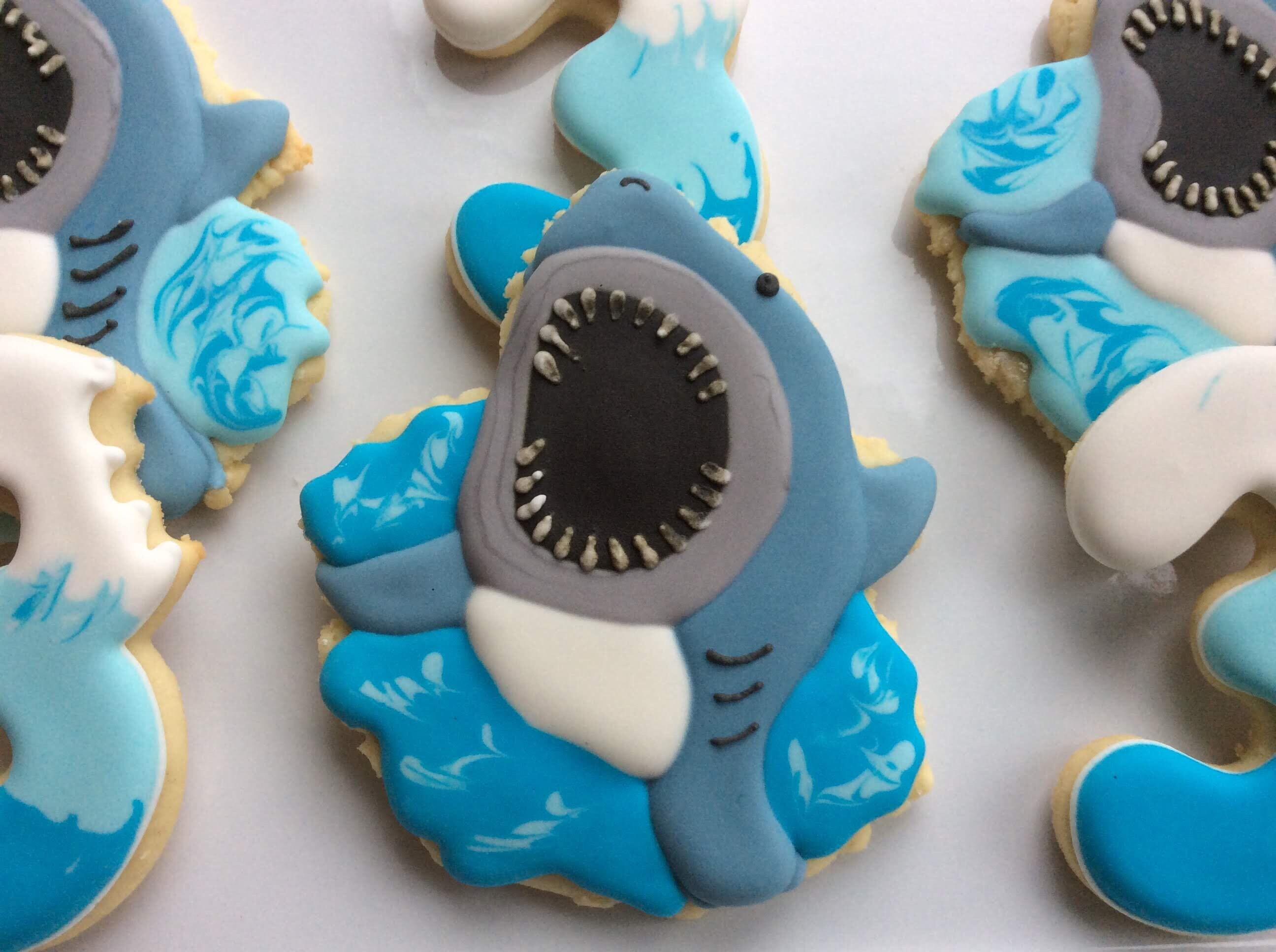 SHARK Decorated Cookies Shark Week Birthday Party Cookies | Etsy