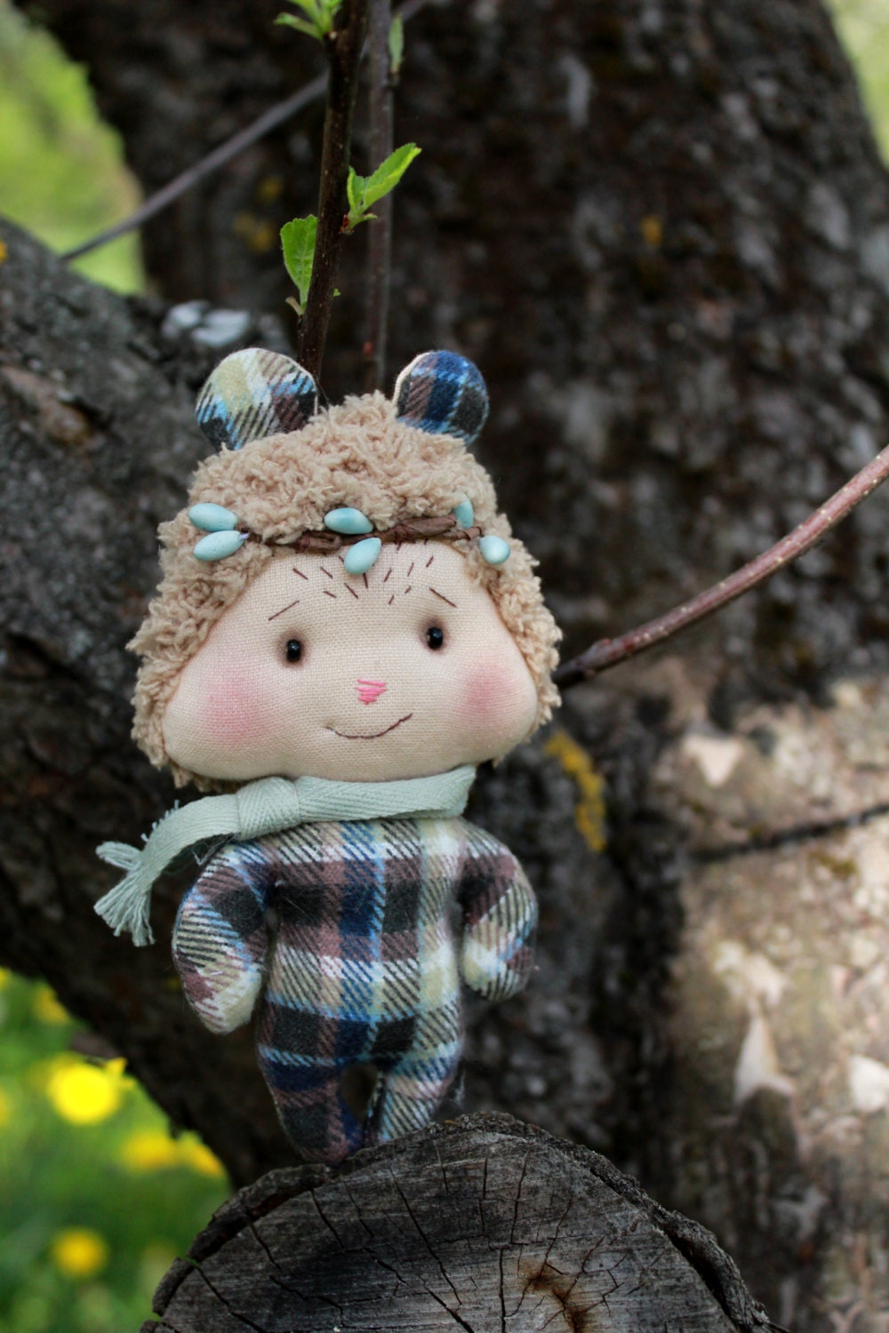 Christmas Woodland Bear Toy Winter Birthday Hand Made Gift Kids Toy ...