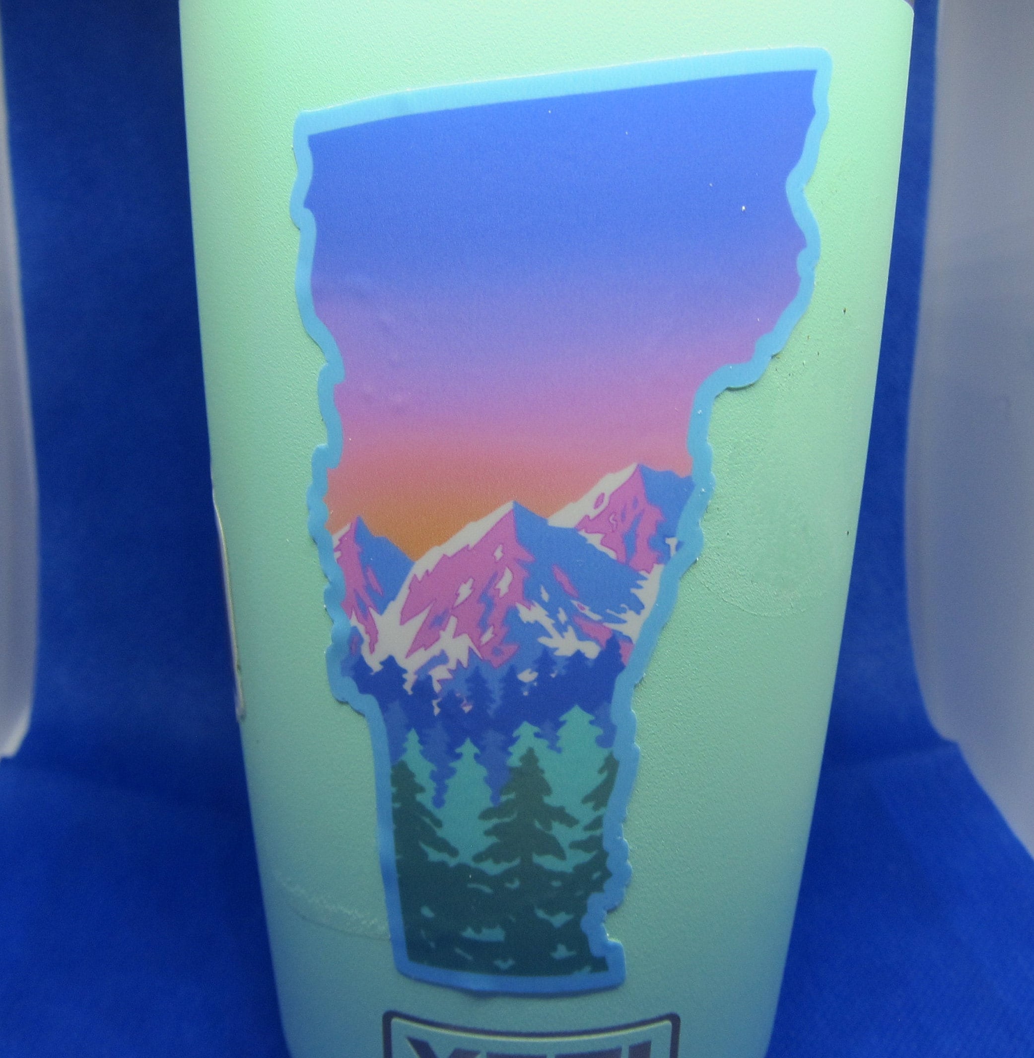 Vermont State Sticker Decal Mountains Trees Colorful Green - Etsy