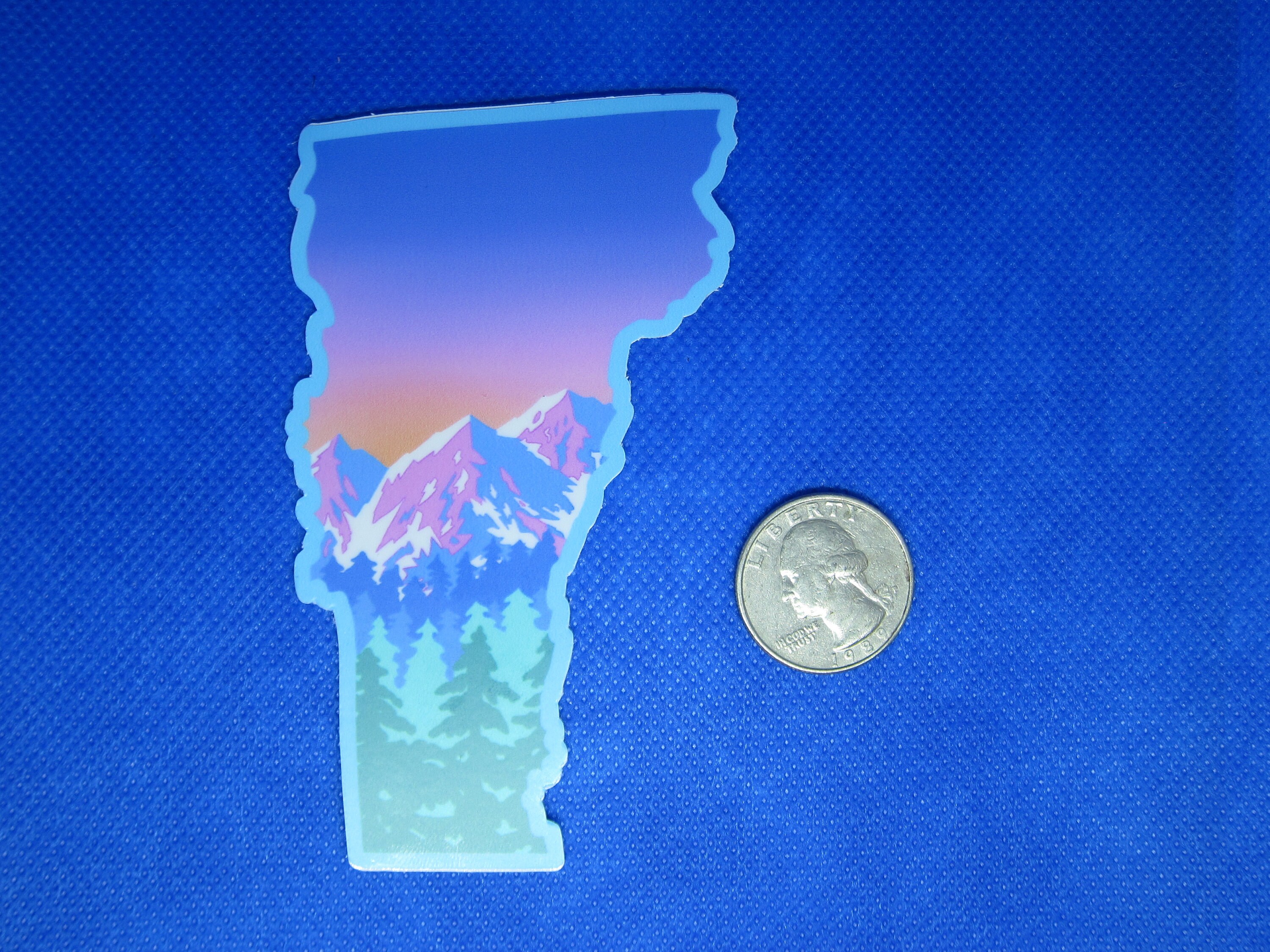 Vermont State Sticker Decal Mountains Trees Colorful Green - Etsy