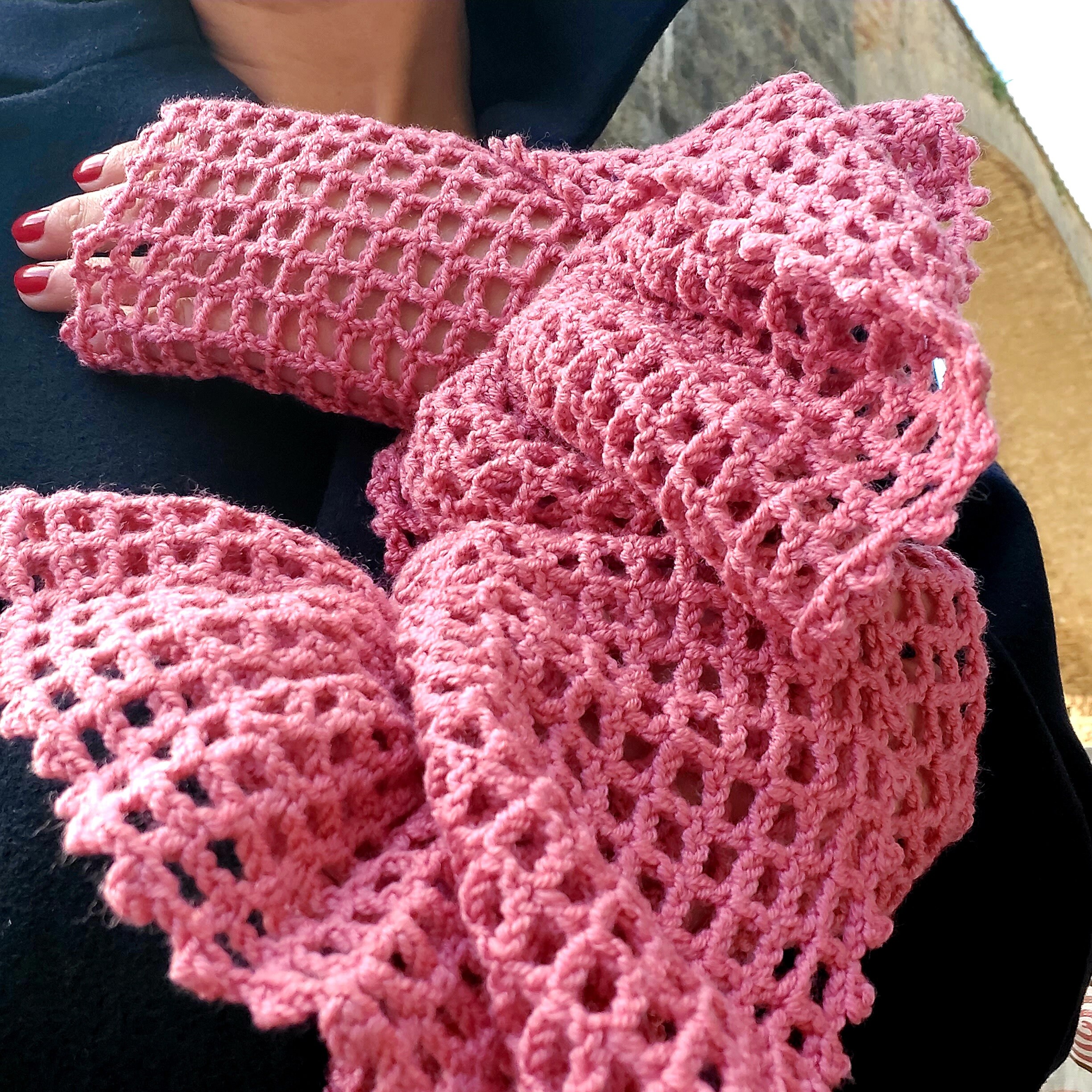 Crochet Pattern Videira. Crochet Fingerless Gloves PDF Pattern ...