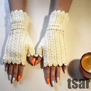 Crochet Pattern Trieste. Crochet Fingerless Gloves PDF Pattern. Modern ...