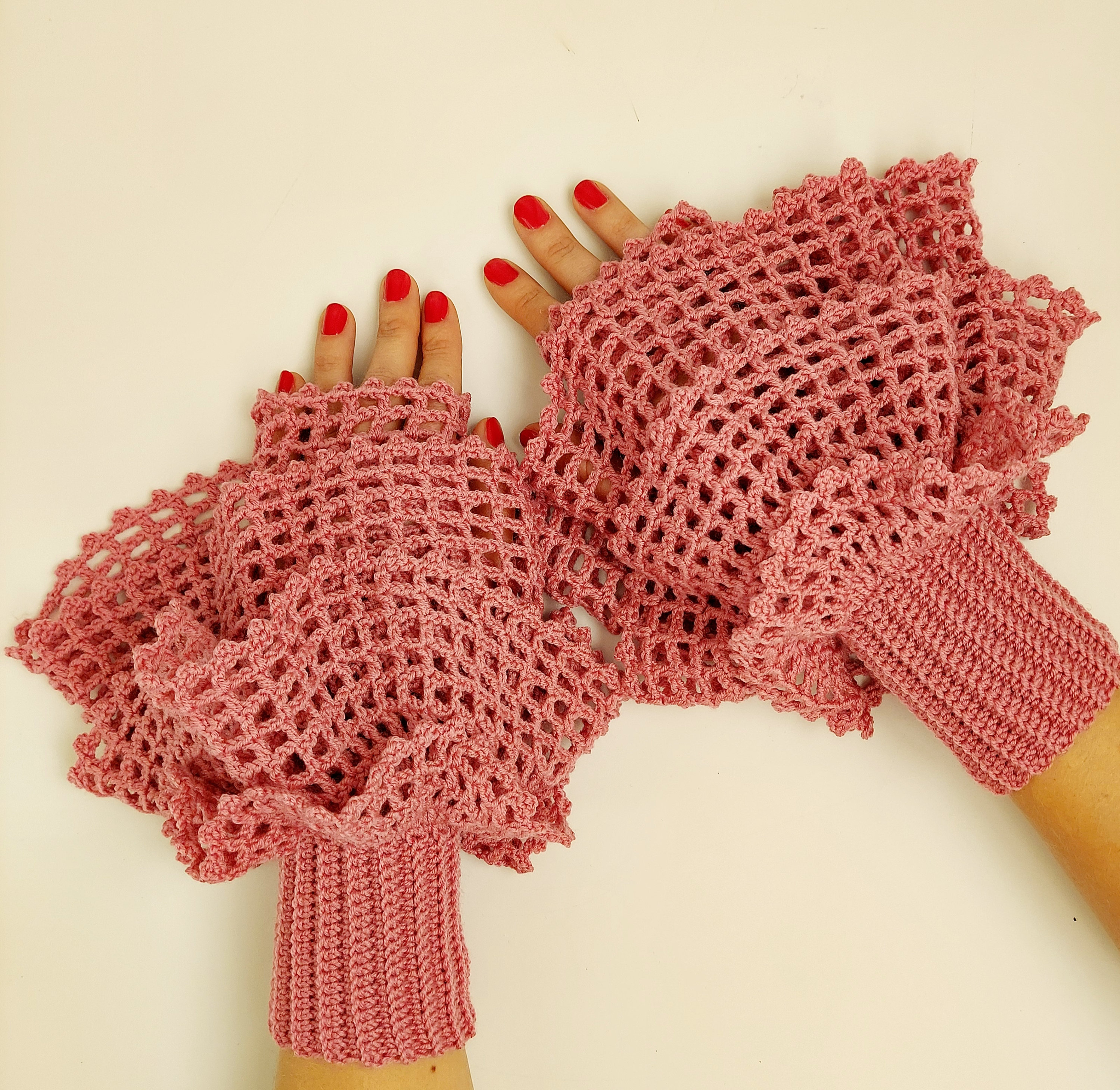 Crochet Pattern Videira. Crochet Fingerless Gloves PDF Pattern ...