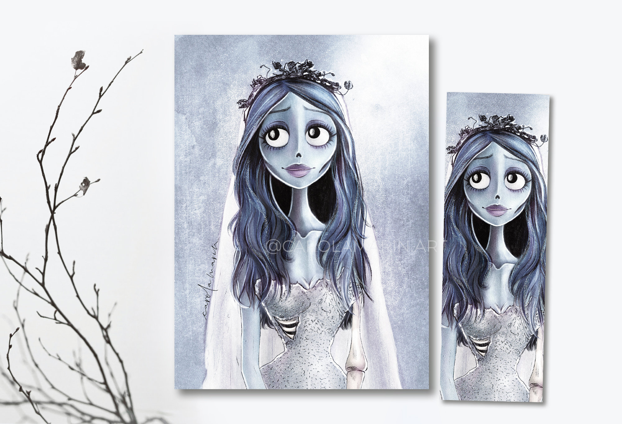 Corpse Bride Print & Bookmark / La Novia Cadaver / Emily, Tim Burton ...