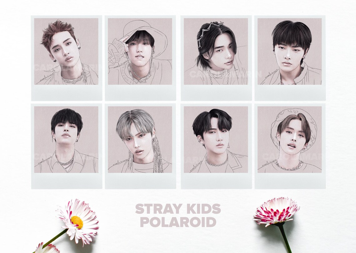 Polaroid STRAY KIDS Stay Fanart Kpop Bang Chan Hyunjin | Etsy