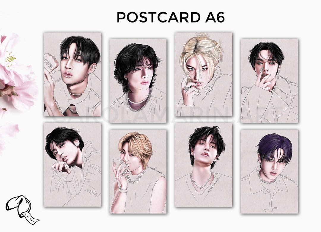 Stray Kids ATE Postal A6 / Postcard / Fanart, Kpop, Bangchan, Hyunjin ...