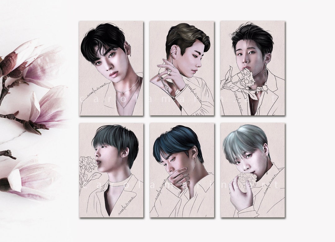 PHOTOCARDS Astro Blue Flame SET | Aroha, Fanart, Kpop, Jinjin, MJ, Cha Eun-woo, Moonbin, Rocky ...