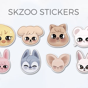 Pegatinas de Stray Kids SKZOO / WolfChan, Leebit, Dwaekki, Jiniret, Quokka, Bbokari, Puppym ...