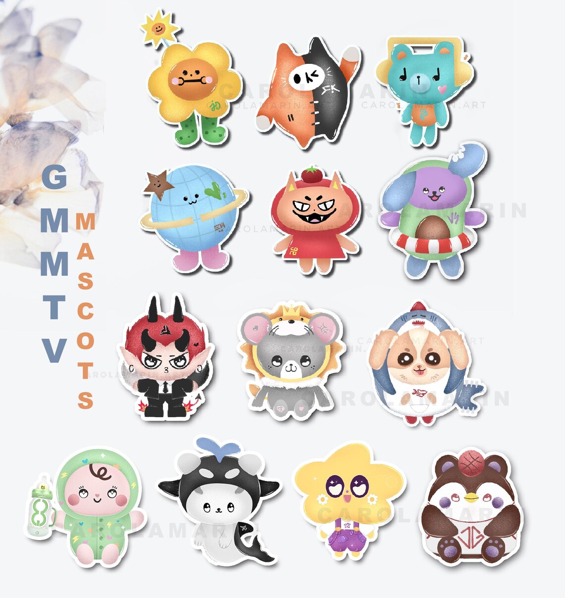 Thai BL Stickers / GMMTV Williamest, Earthmix, Geminifourth, Joongdunk ...