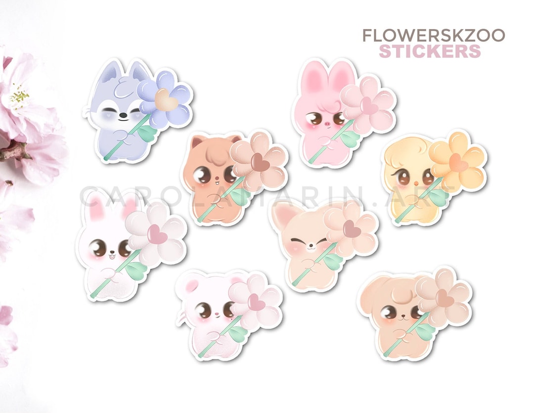 Stray Kids SKZOO Stickers / Flowerskzoo / Wolfchan, Leebit, Dwaekki ...