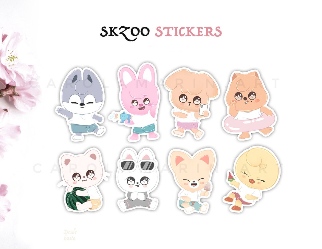 Stray Kids SKZOO Stickers / Summer Edition / Wolfchan, Leebit, Dwaekki, Jiniret, Bokkari, Foxiny ...