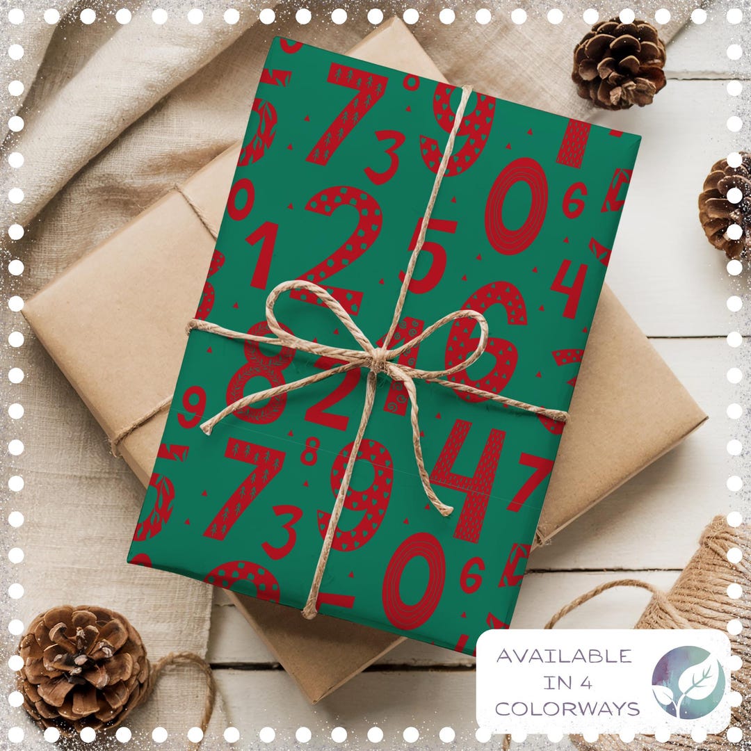 Christmas Countdown Wrapping Papers, Holiday Gift Wrap, Festive Gift ...
