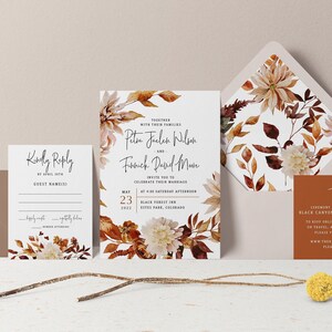 Fall Wedding Invitation, Forest Wedding Invitation, Rust Wedding ...