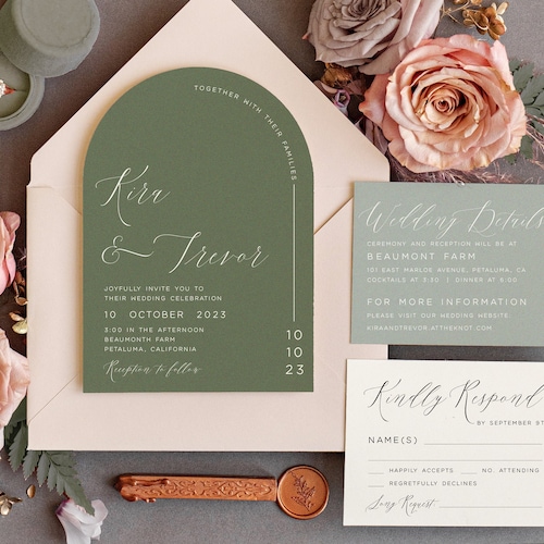 Holographic Arch-shaped Wedding Invitations Rainbow Wedding - Etsy