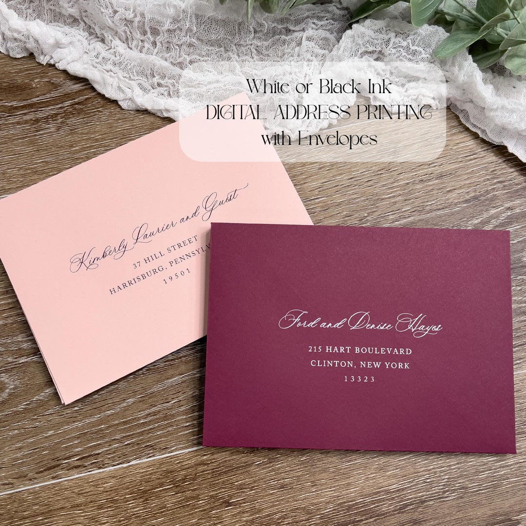 Envelope Address Printing Service: Digital Calligraphy, Colored ...