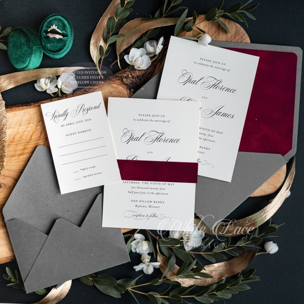 Luxury Velvet Wedding Invitation - Etsy