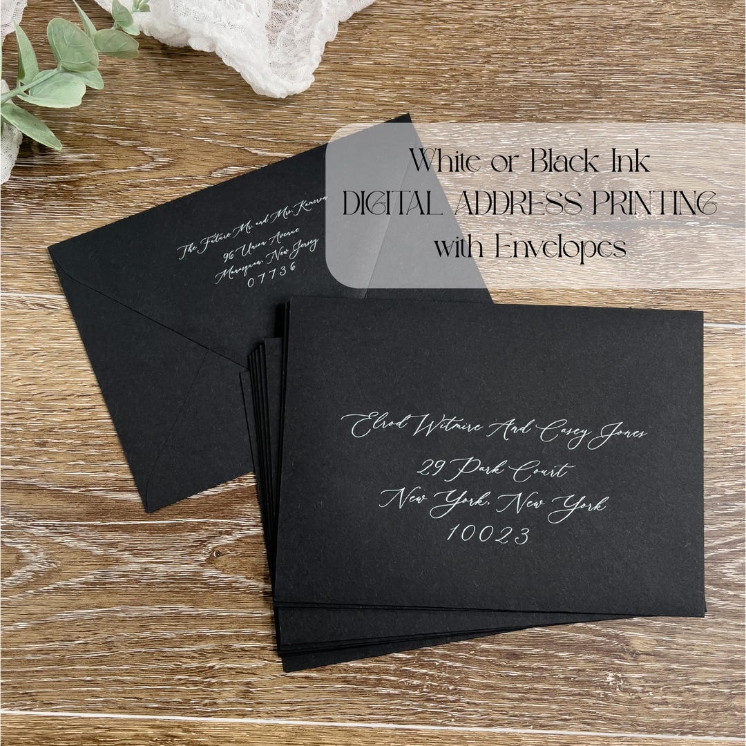 Envelope Address Printing Service, Digital Calligraphy in White or ...