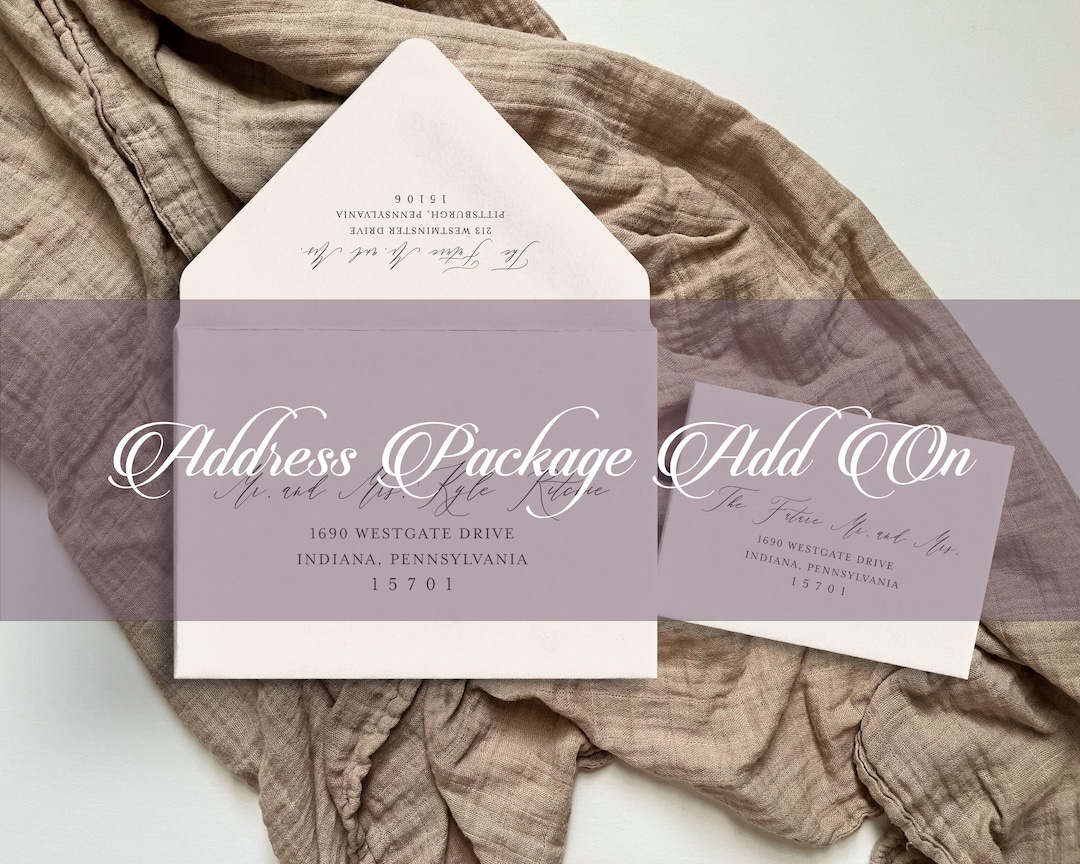 ADD ON Envelope Address Package - A7 Envelope and RSVP Envelope ...