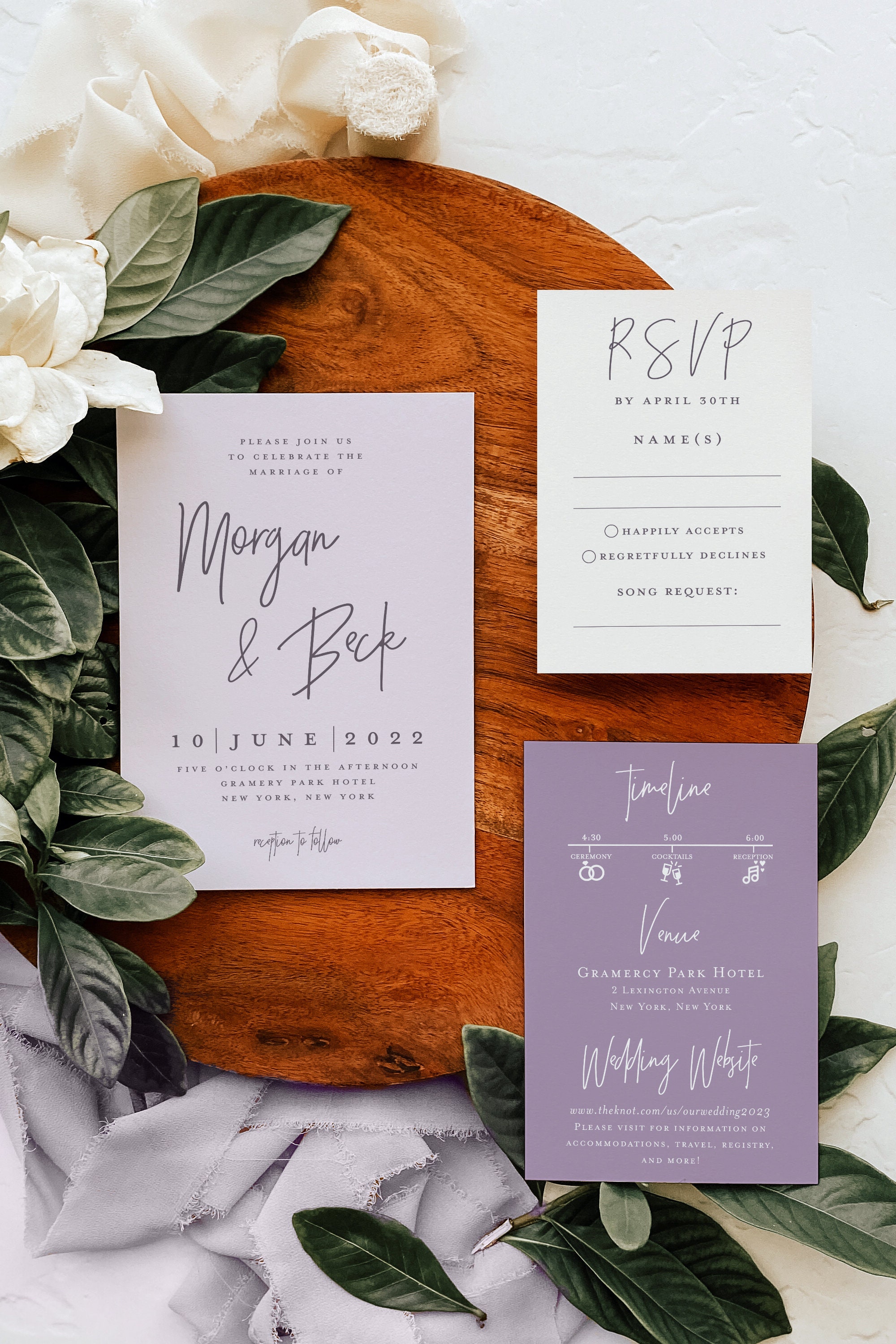 Light Purple Wedding Invitation Lavender Wedding Lilac | Etsy